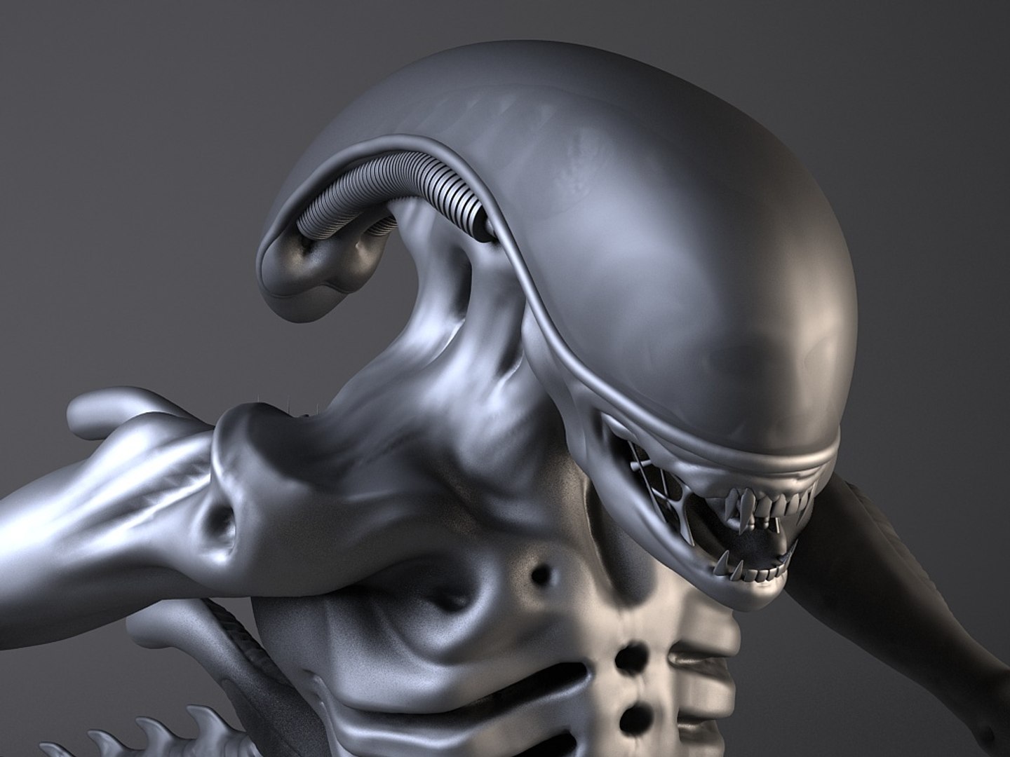 3d model rigged alien xenomorph