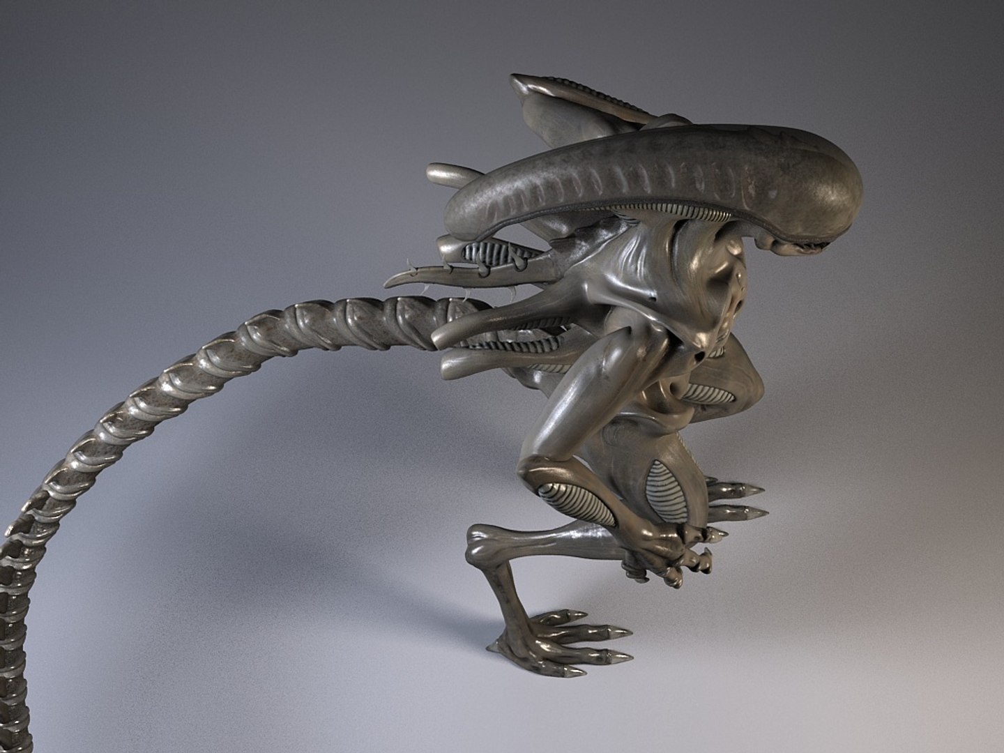 3d model rigged alien xenomorph