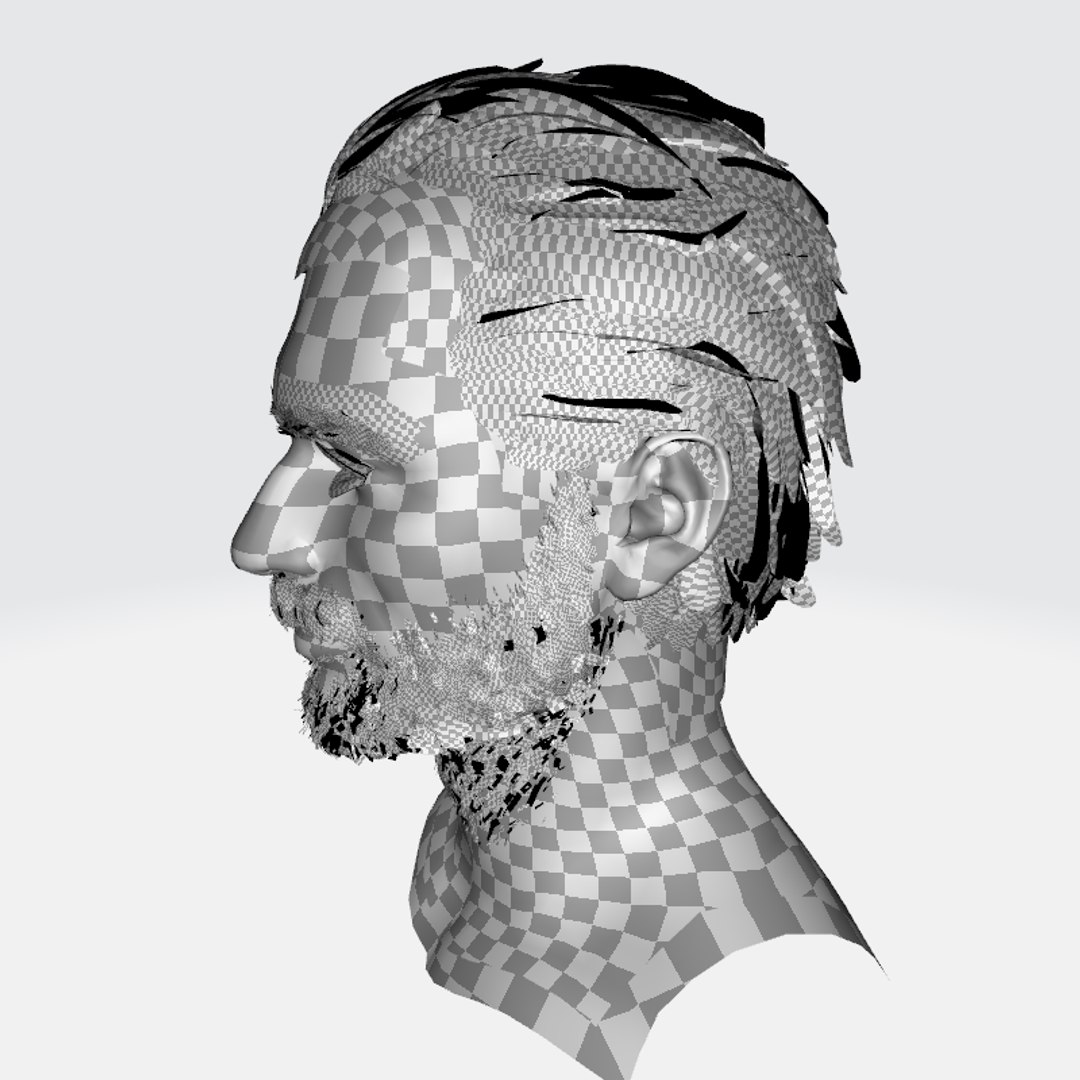 3D Realistic Male Hairstyle And Beard - Game Ready 3D Model ...