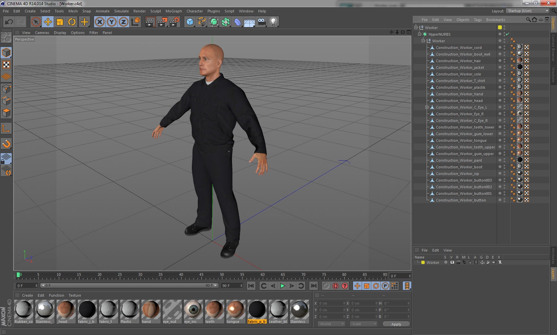 worker work 3d model