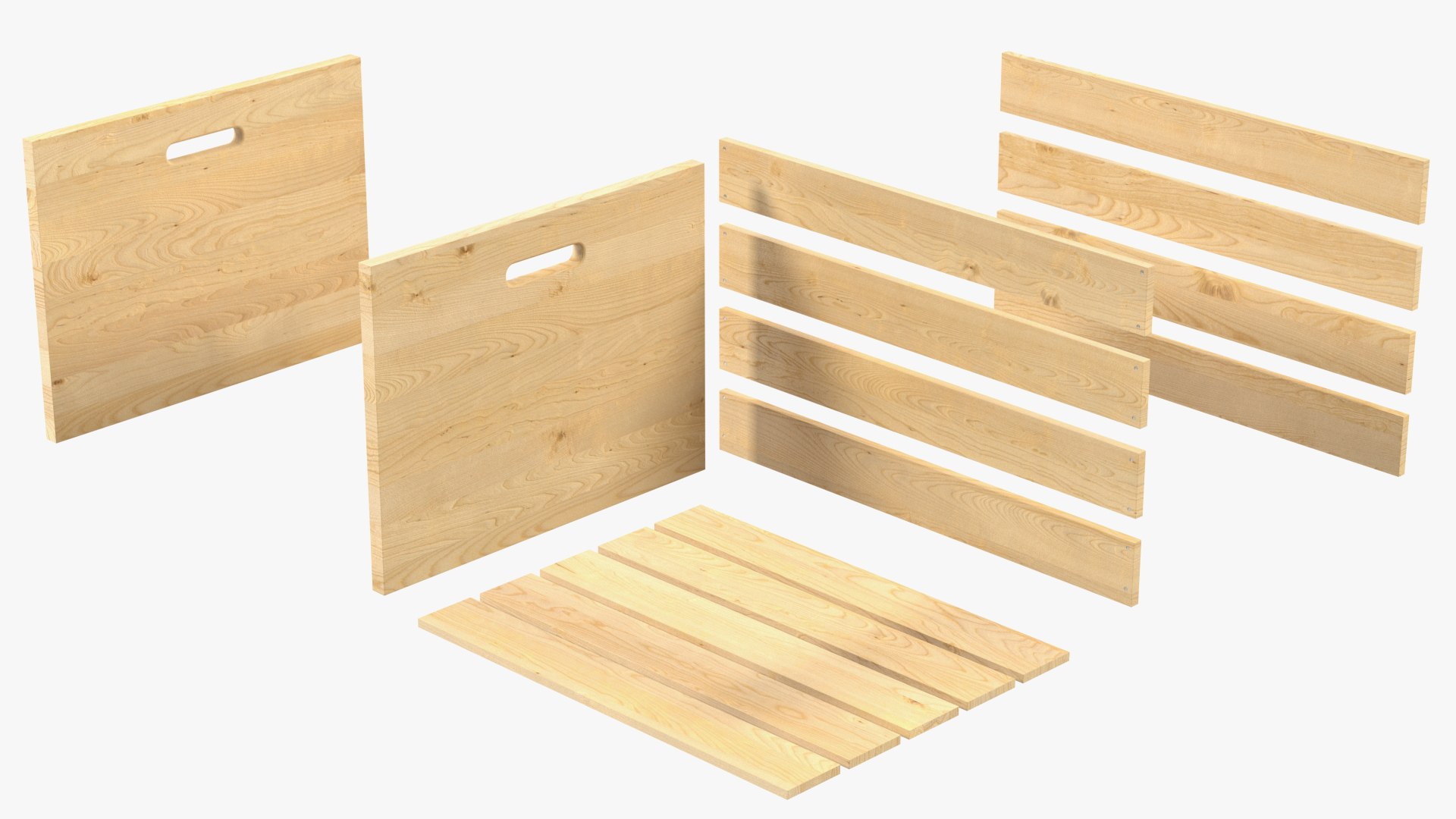 3D Large High Box of Wooden Planks model - TurboSquid 1987132