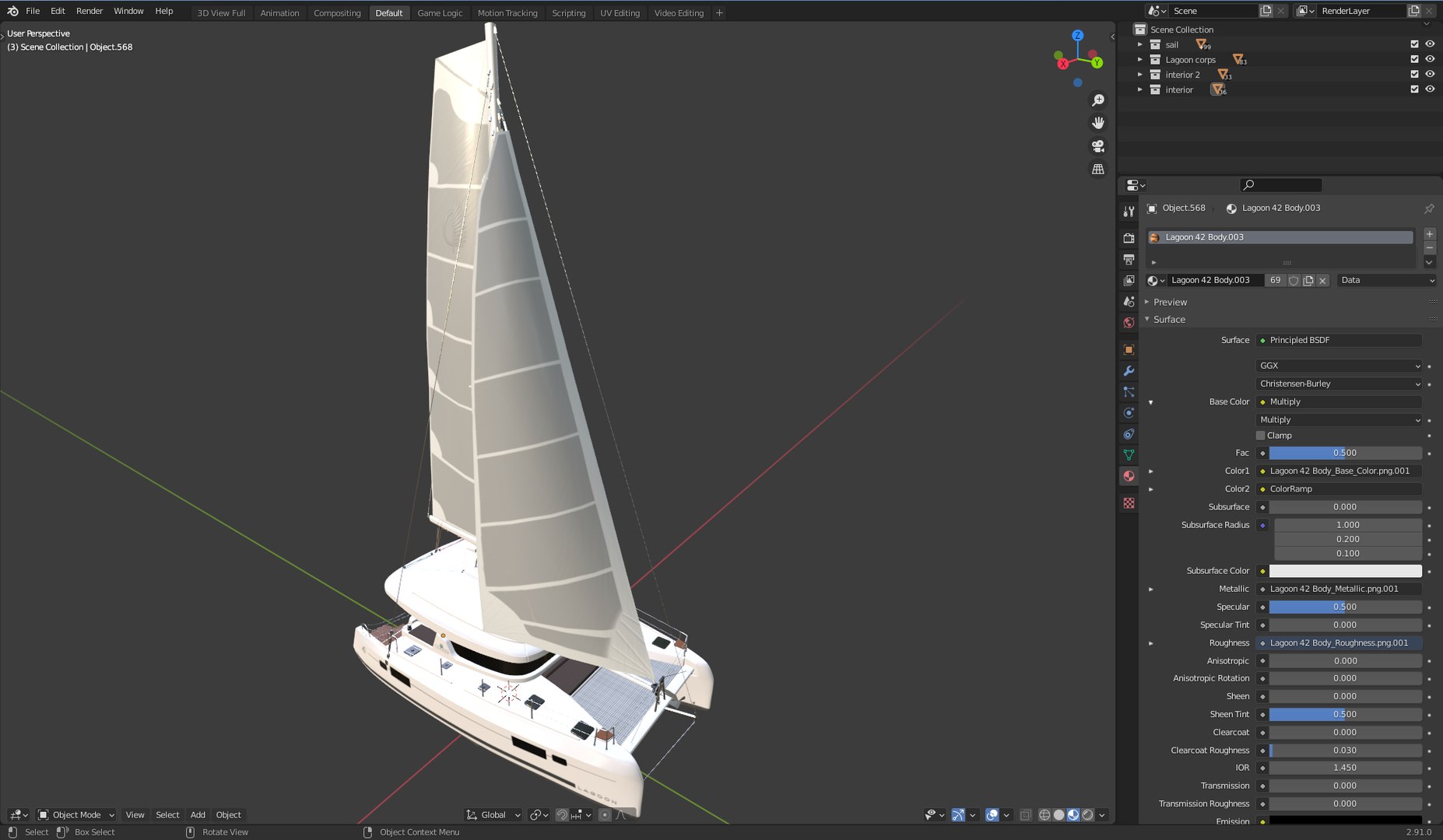 Catamaran Lagoon 42 Model - TurboSquid 1702050