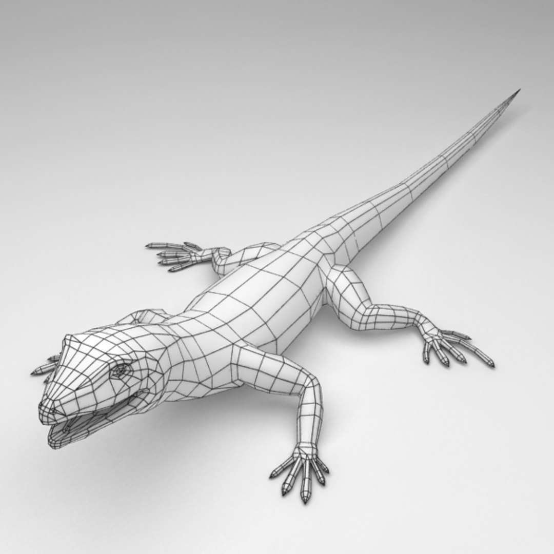Lizard Green Rigged Obj