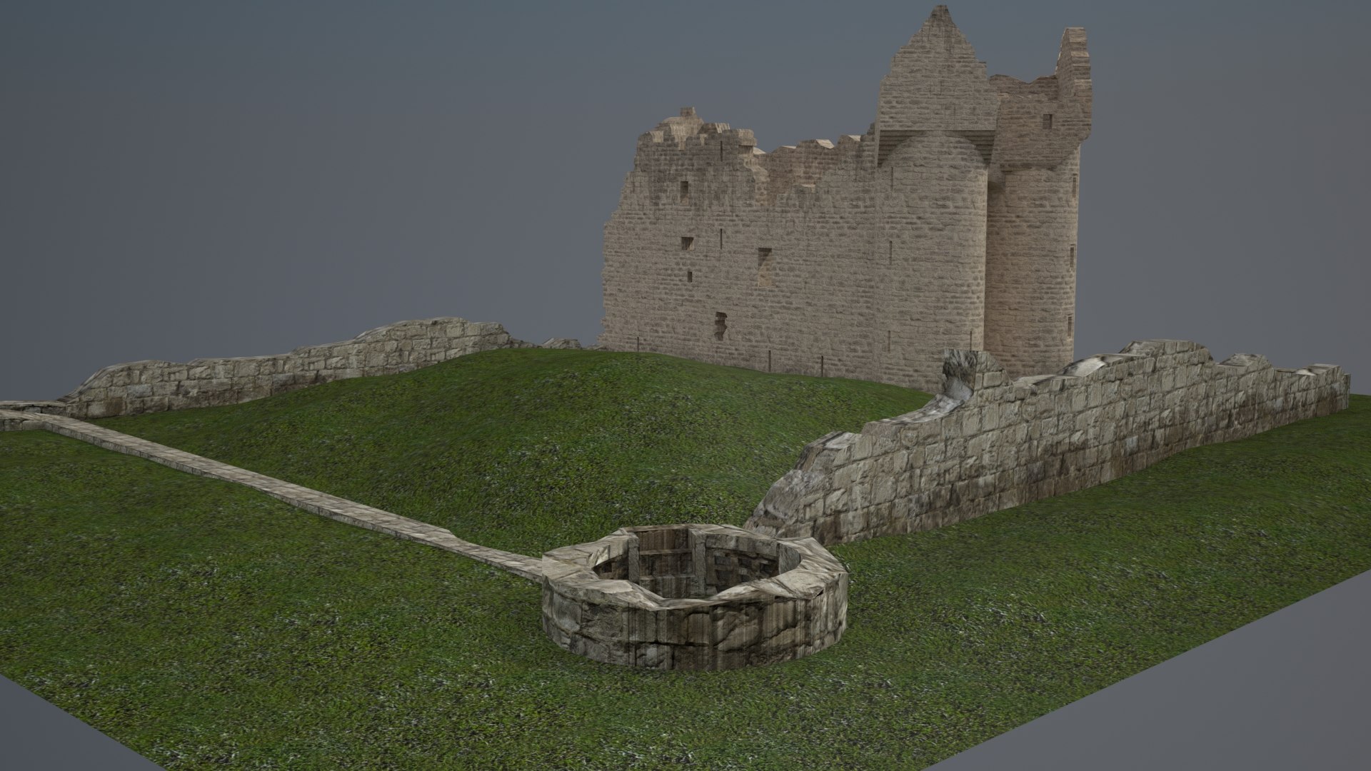 3D Realistic Monea Castle Architecture Model - TurboSquid 1272818