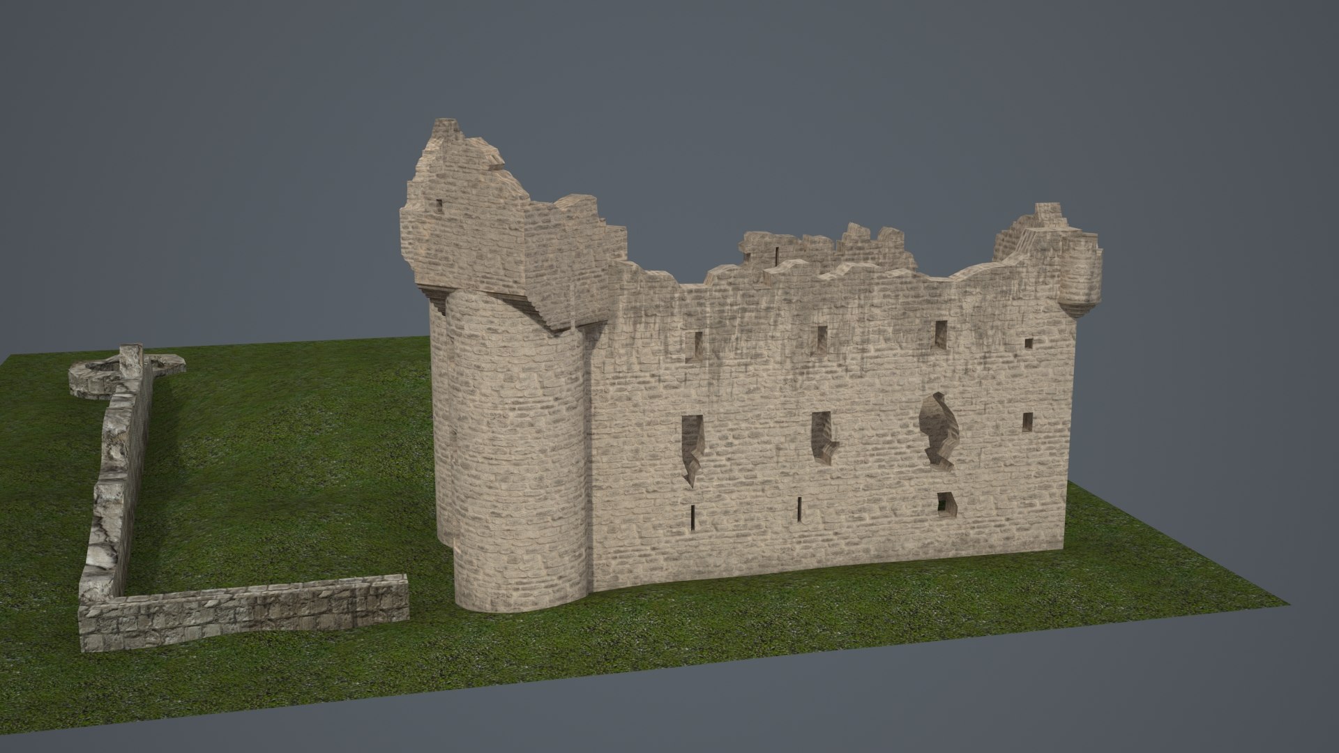 3D Realistic Monea Castle Architecture Model - TurboSquid 1272818
