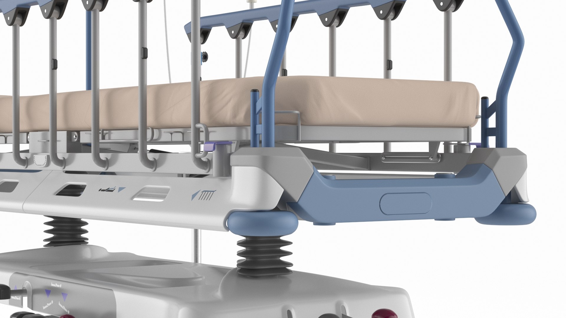 Emergency Stretcher Trolley With Infusion Stand Model - TurboSquid 2517076