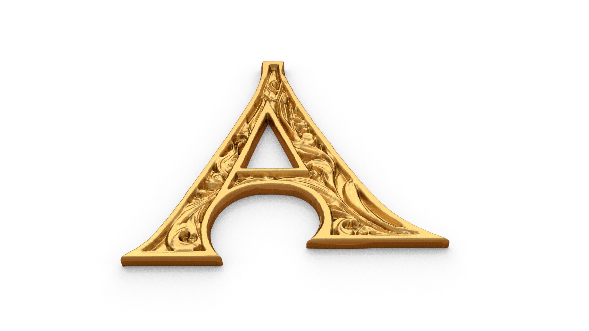 Alphabet Letter A Pendant 3D Print Model Model - TurboSquid 2254488