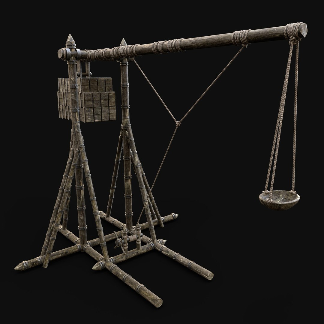 TREBUCHET WAR MACHINE MEDIEVAL CONSTRUCTION SIEGE ENGINE BATTLE 3D ...