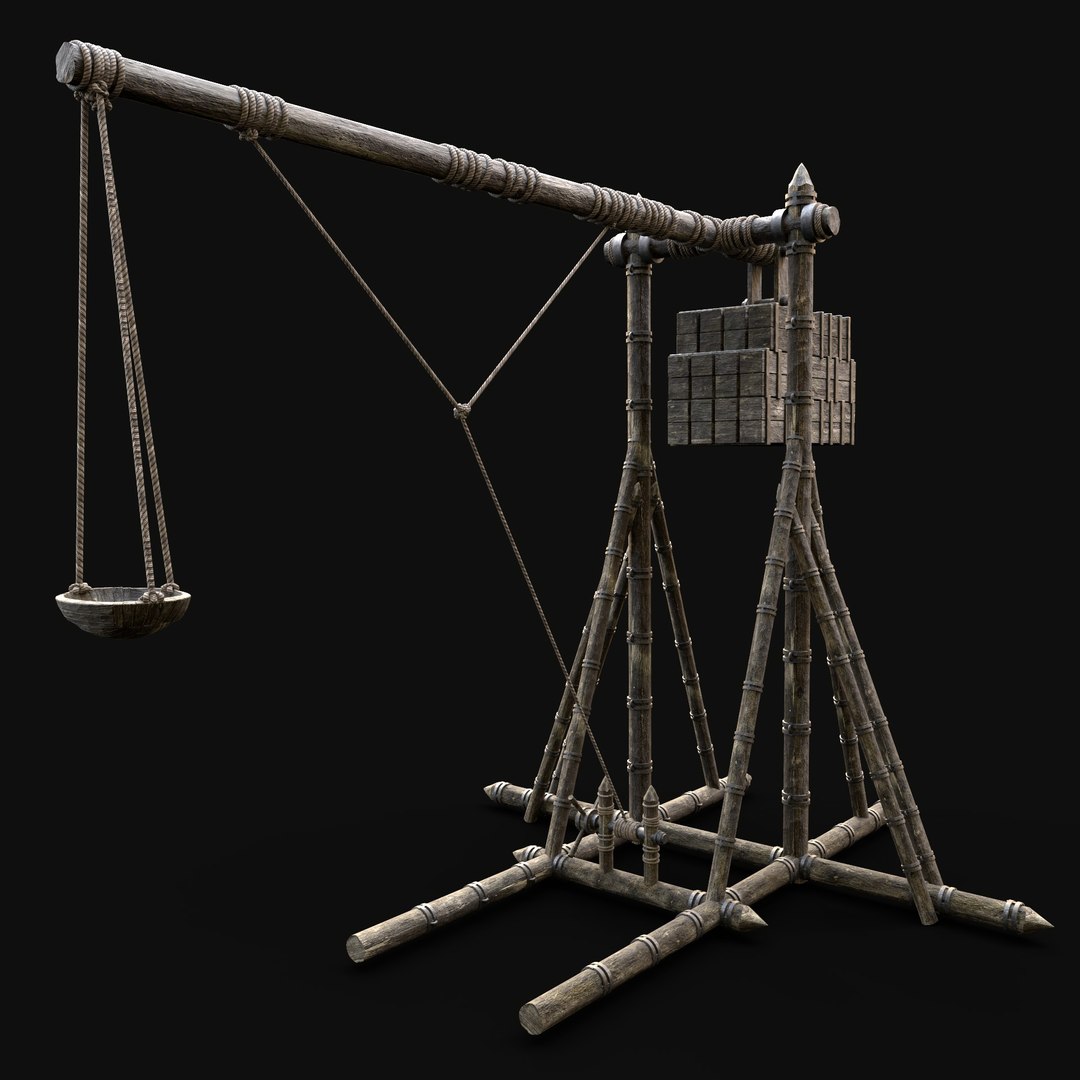 TREBUCHET WAR MACHINE MEDIEVAL CONSTRUCTION SIEGE ENGINE BATTLE 3D ...