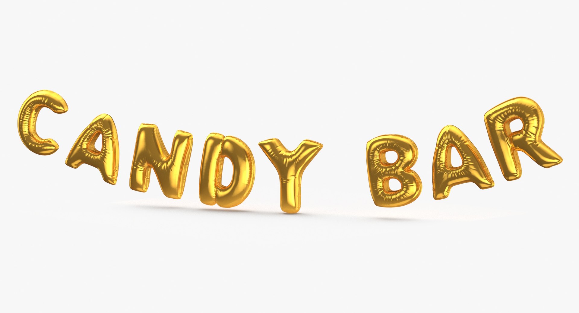 Foil Baloon Words Candy Bar Gold 3D - TurboSquid 1738968