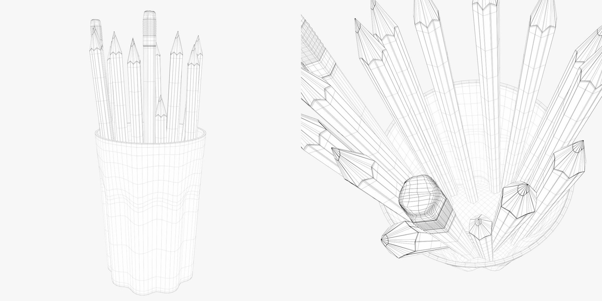 3D Coloured pencils in a glass model - TurboSquid 1909904
