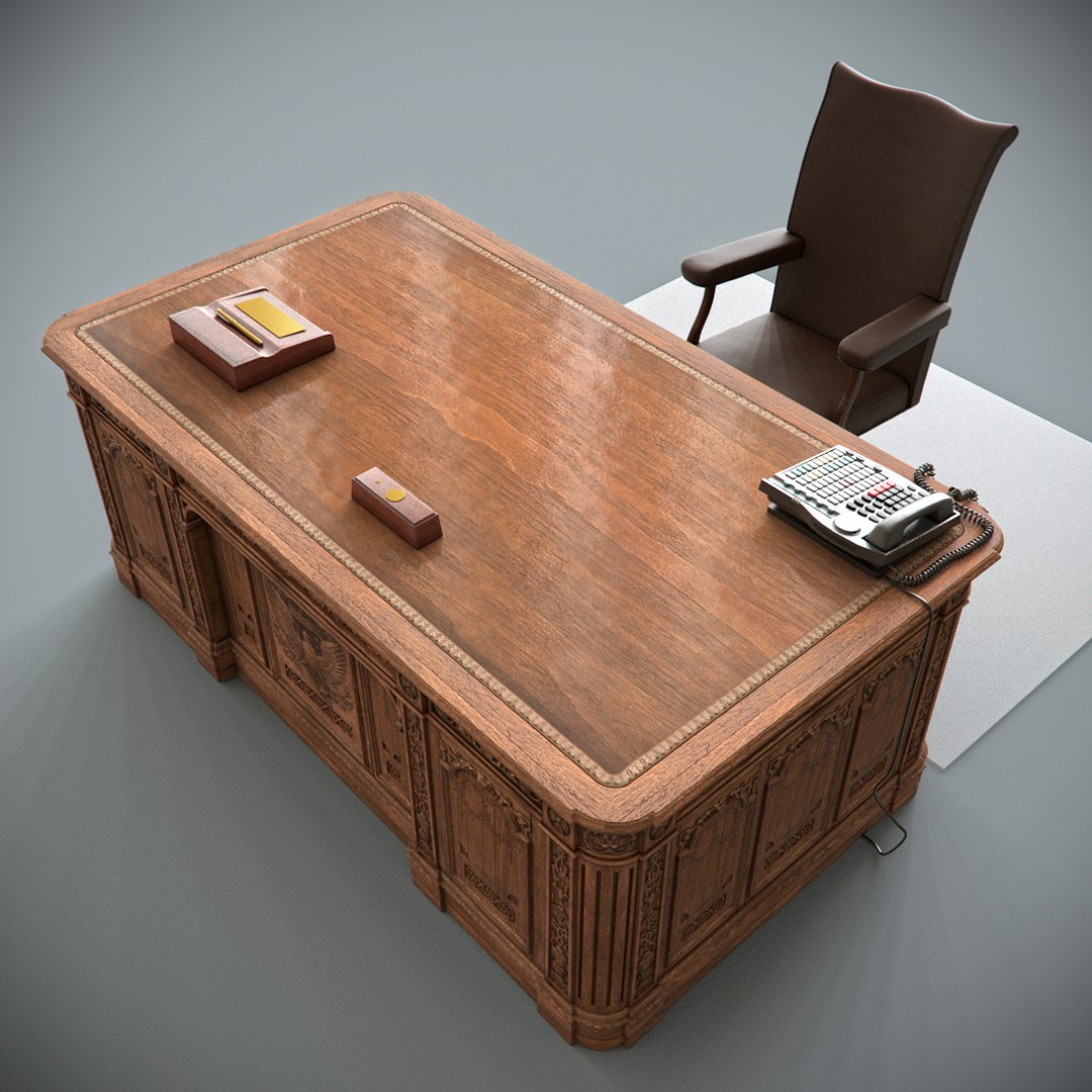 Oval Office President Table Chair 3d Max