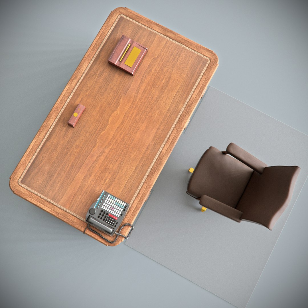 Oval Office President Table Chair 3d Max