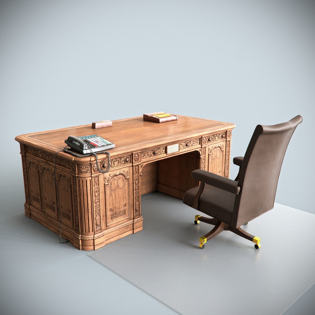 Oval Office President Table Chair 3d Max