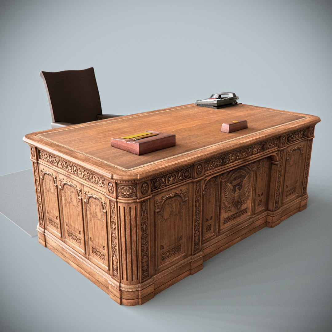 Oval Office President Table Chair 3d Max