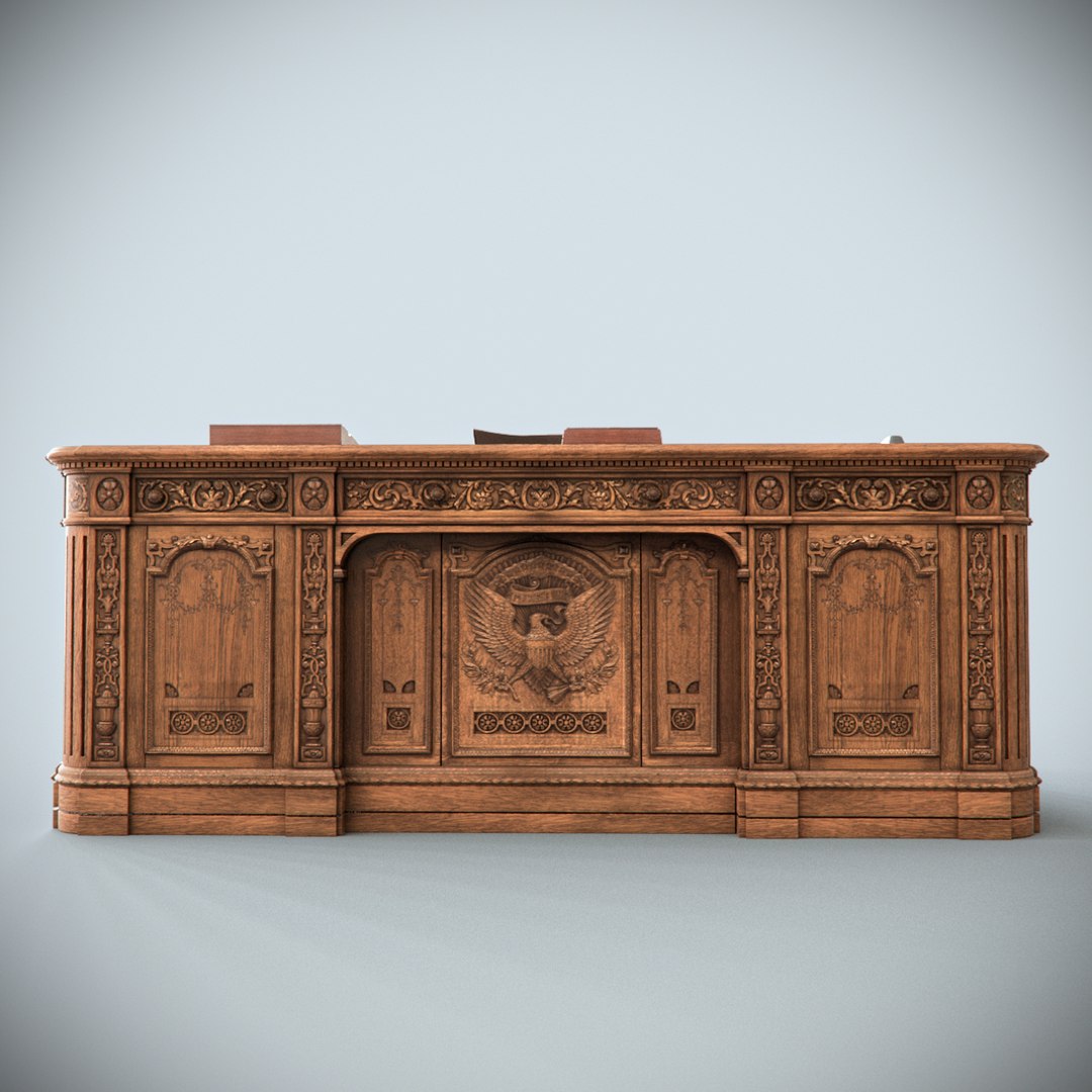 Oval Office President Table Chair 3d Max