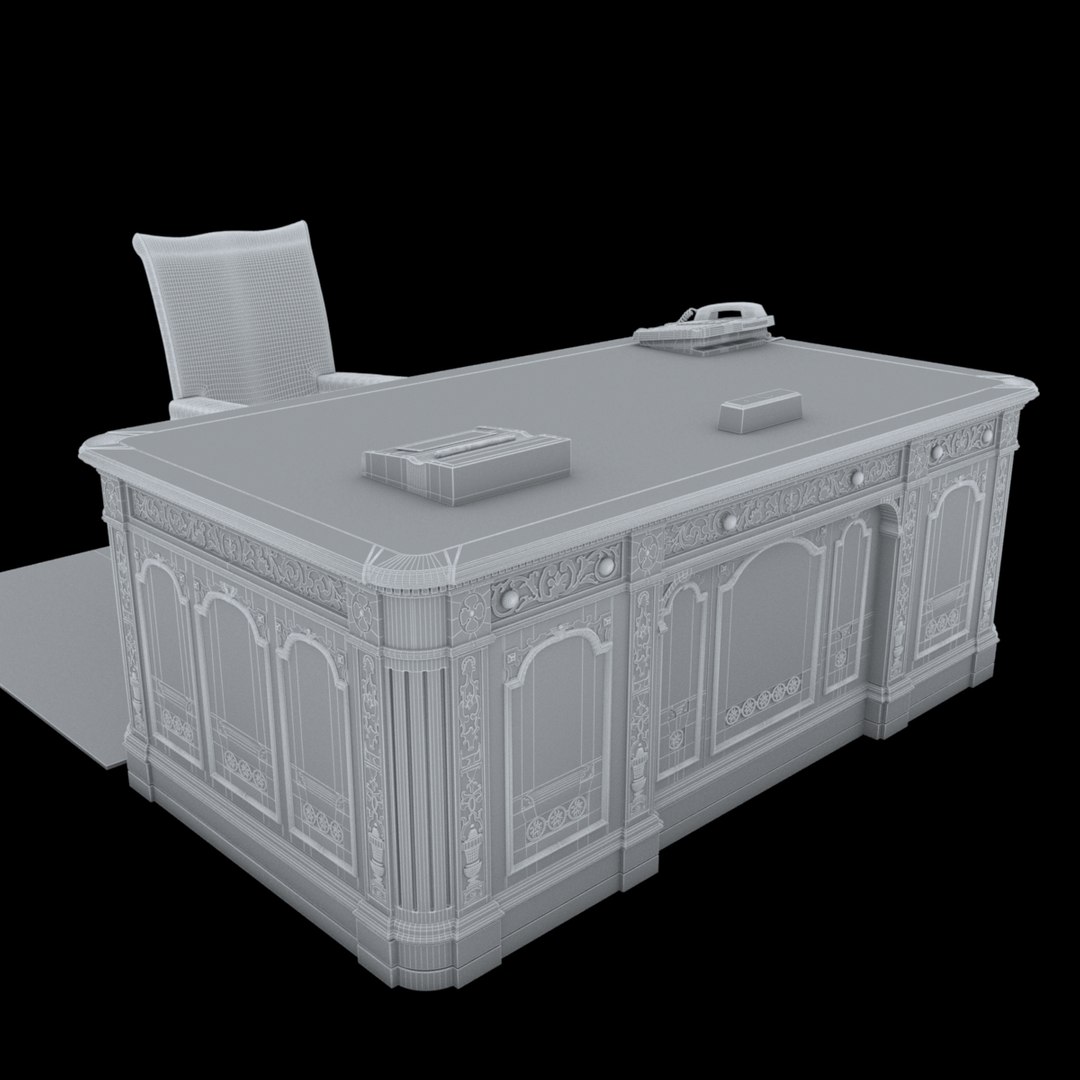 Oval Office President Table Chair 3d Max
