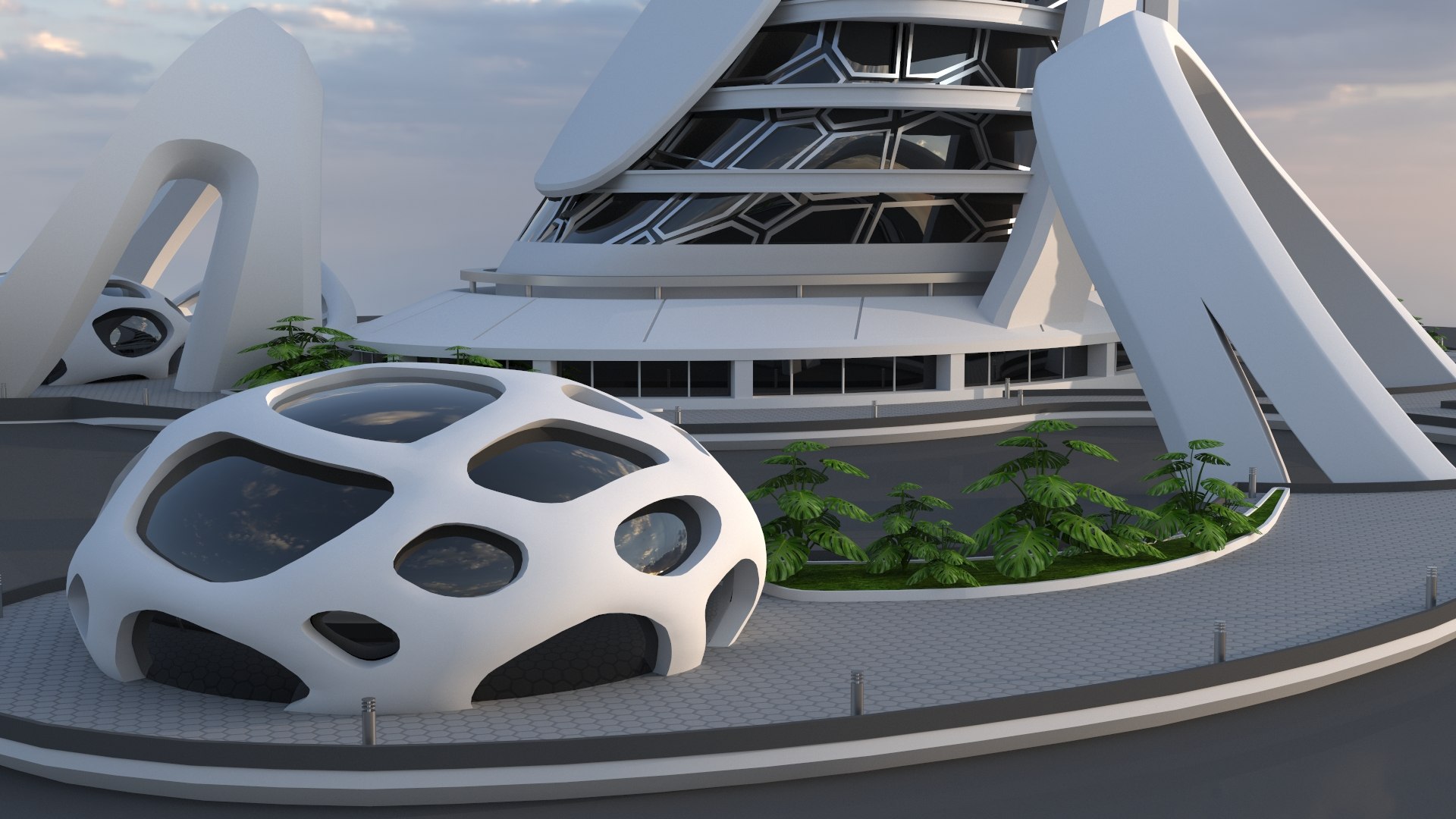 3D Sci-Fi Futuristic Buildings - High-Quality 3D Model Pack - TurboSquid 2381931