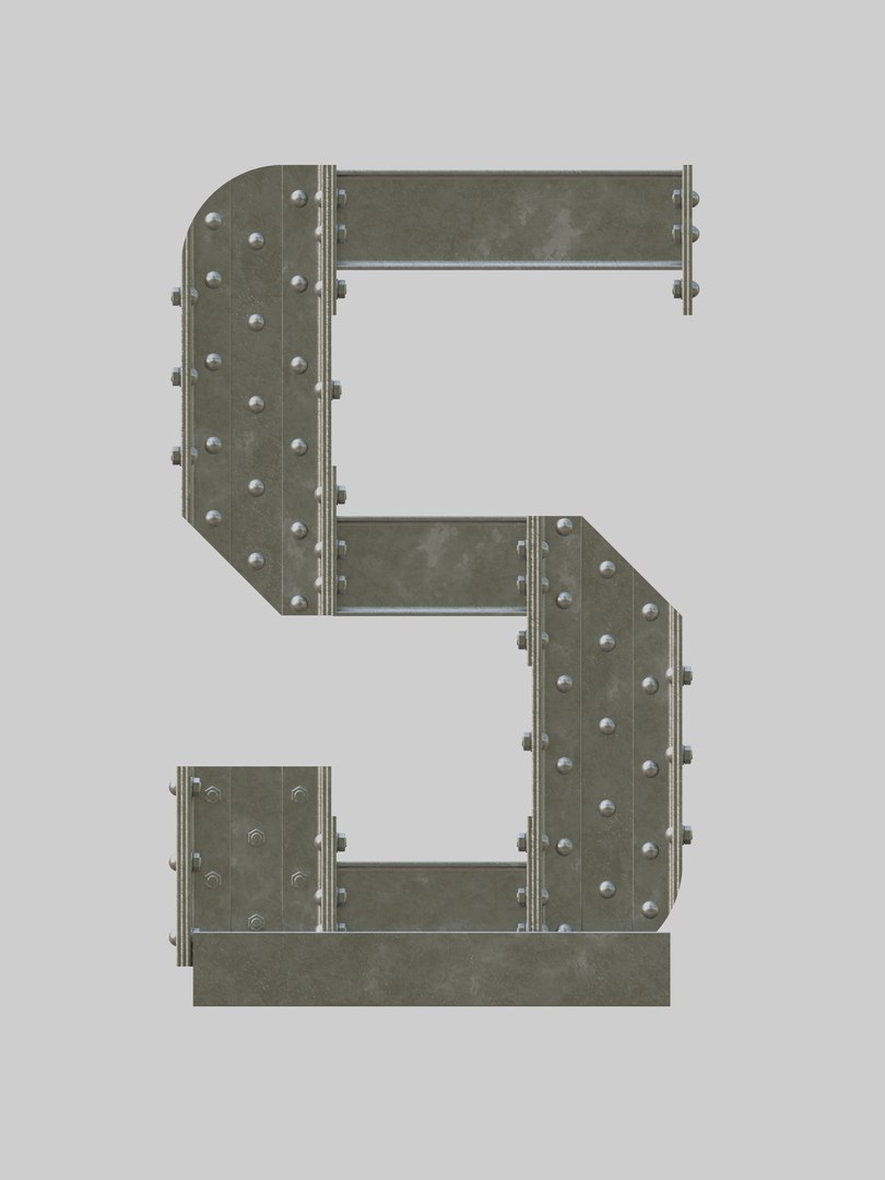 Steel Construction Font - Number 5 3D Model - TurboSquid 1894759