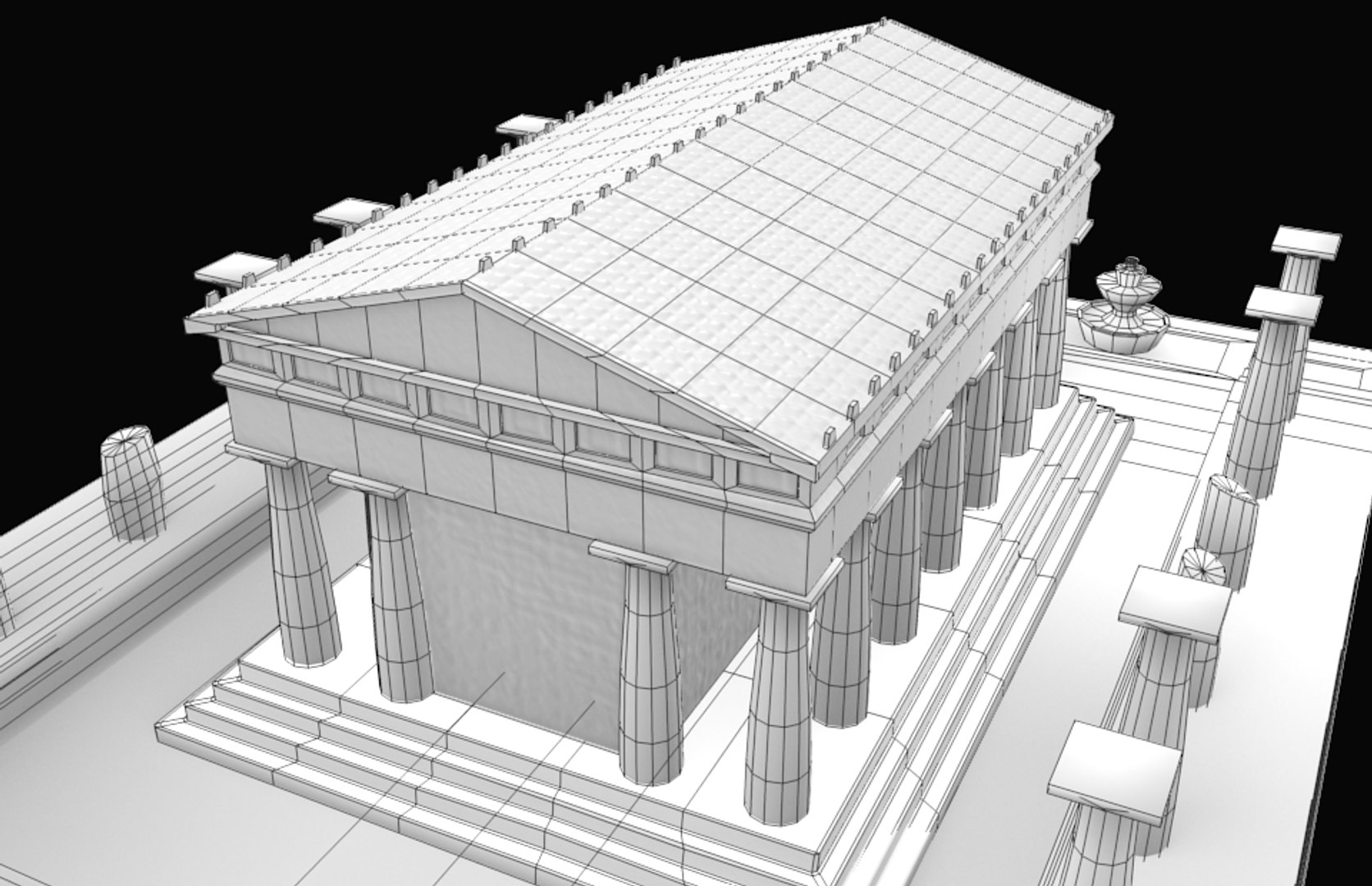 Ancient Roman Temple 3d 3ds
