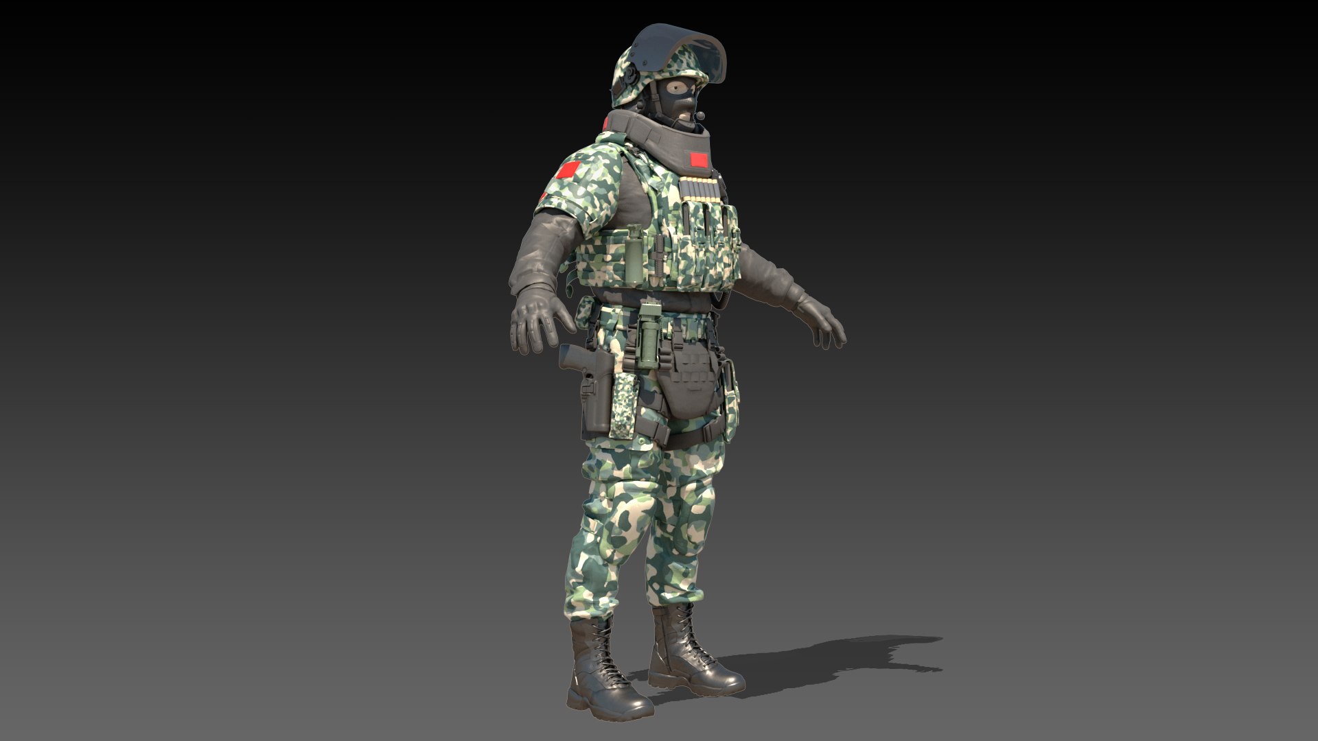3D Next Generation Soldier Soldier Soldier Character Band Binding Model ...