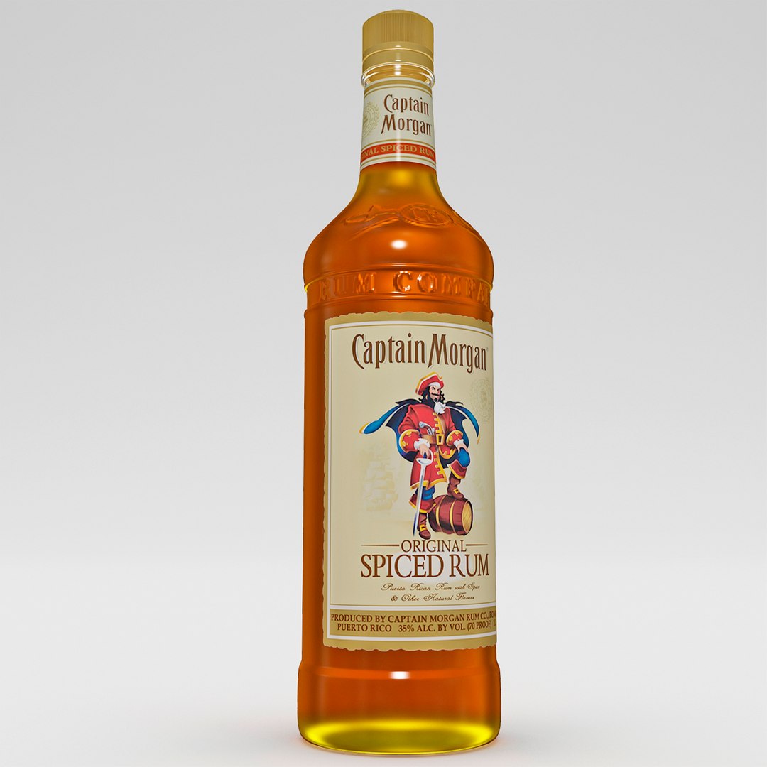 captain morgan bottle rum 3d model