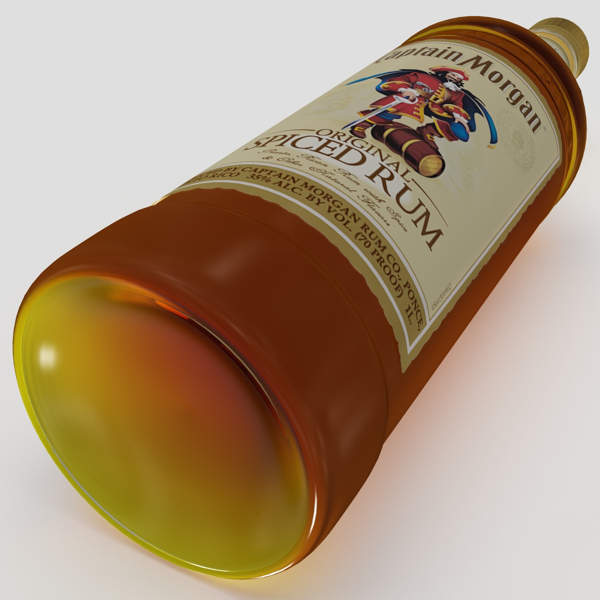 captain morgan bottle rum 3d model