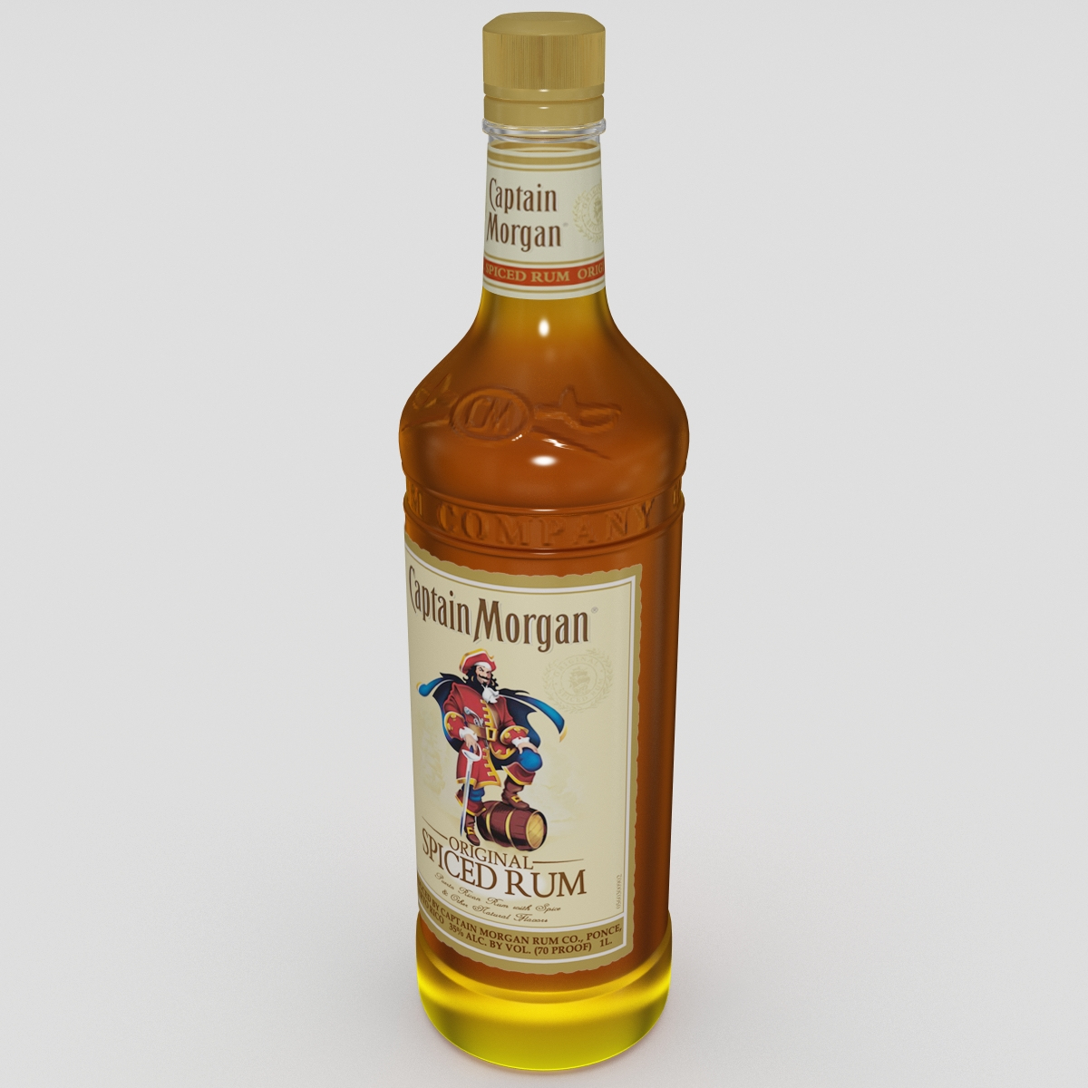 captain morgan bottle rum 3d model