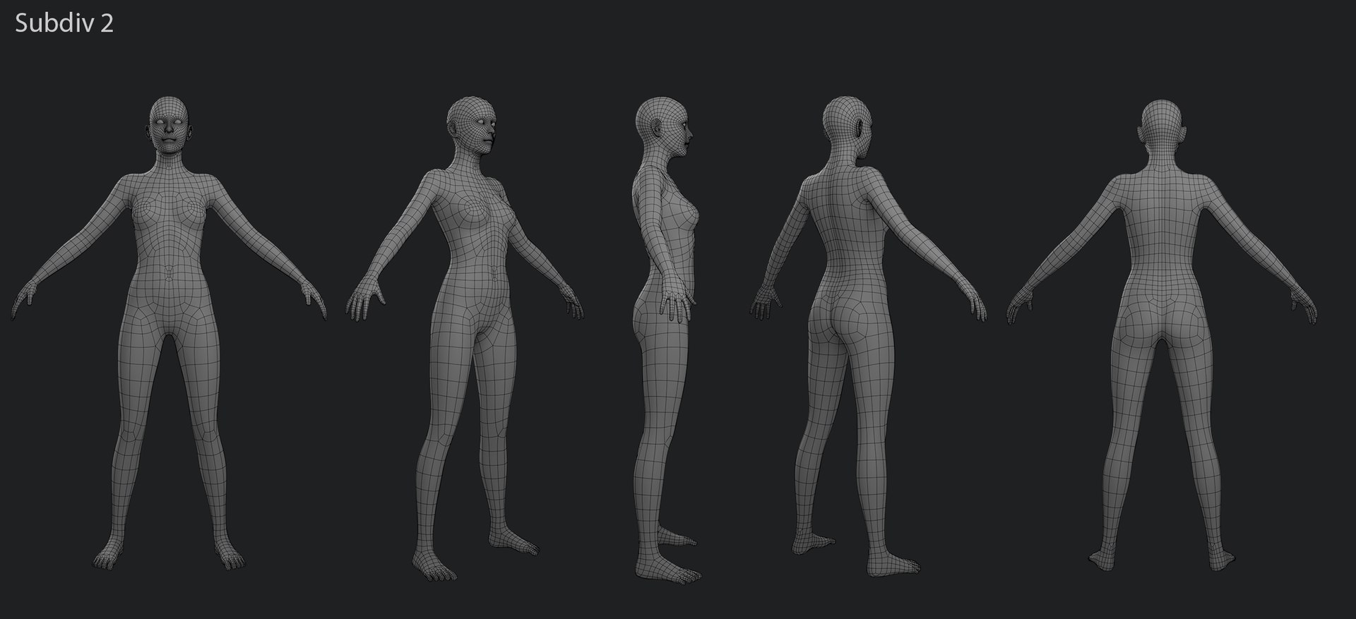 3D Base Mesh Female Model - TurboSquid 1735421