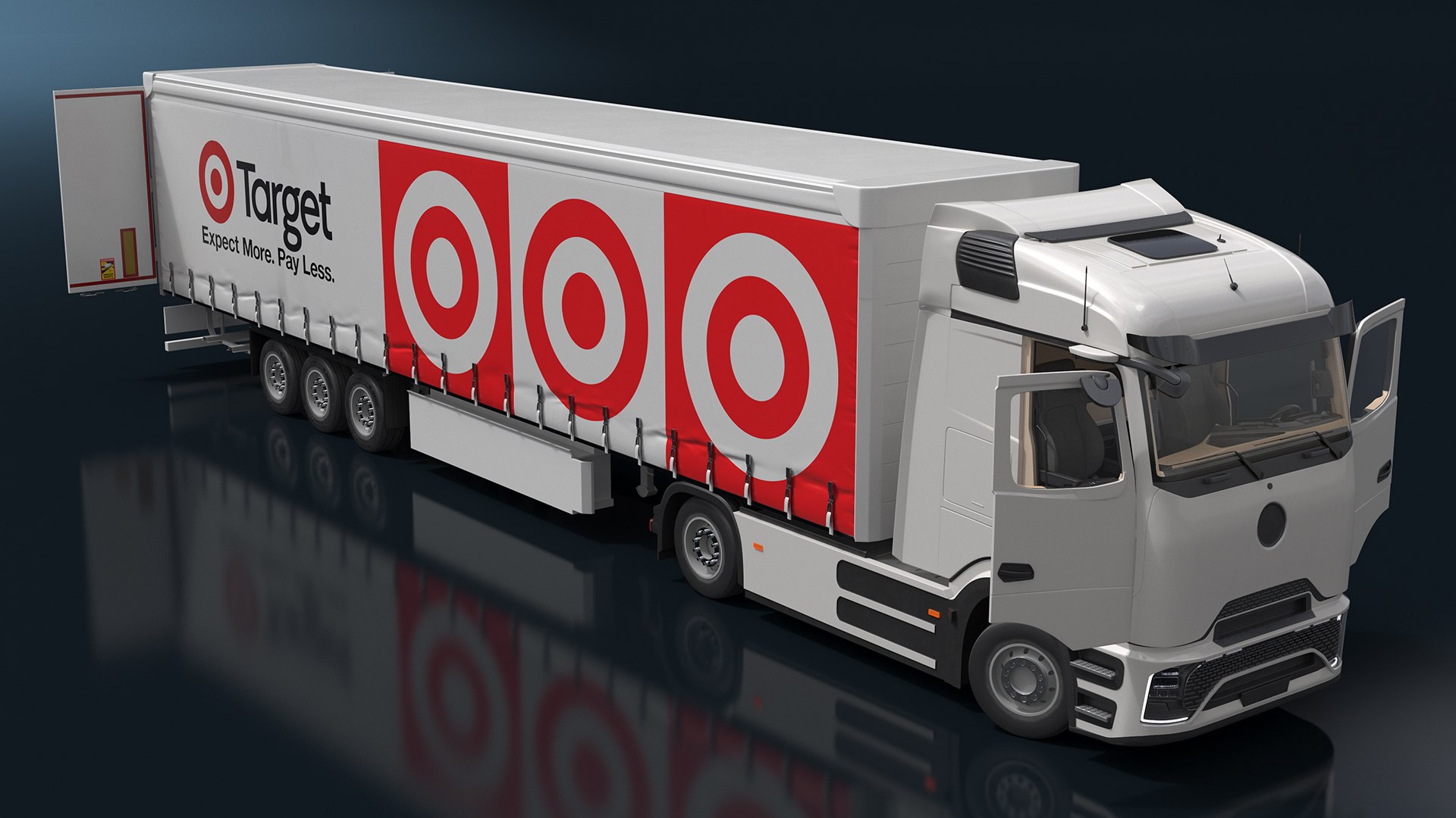 Electric Truck With Target Trailer Rigged For Cinema 4D 3D Model ...