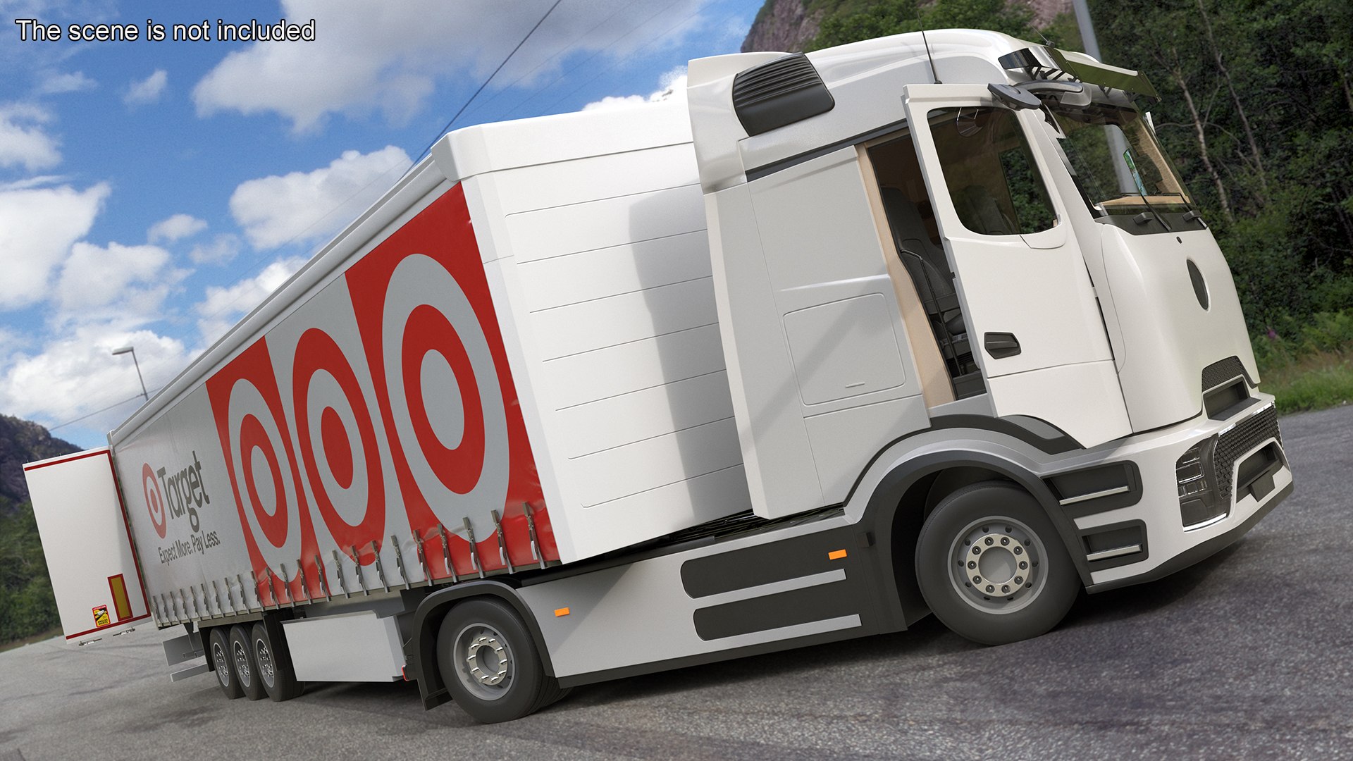 Electric Truck With Target Trailer Rigged For Cinema 4D 3D Model ...