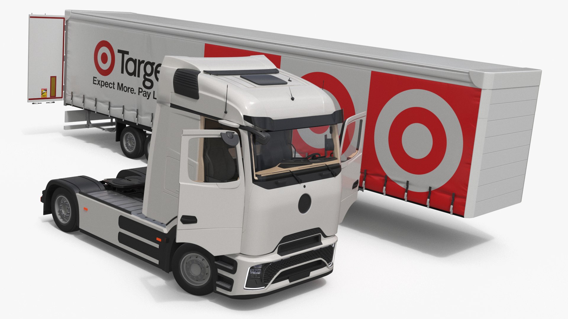 Electric Truck With Target Trailer Rigged For Cinema 4D 3D Model ...