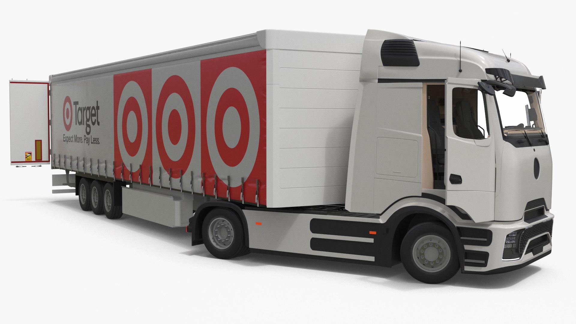 Electric Truck With Target Trailer Rigged For Cinema 4D 3D Model ...