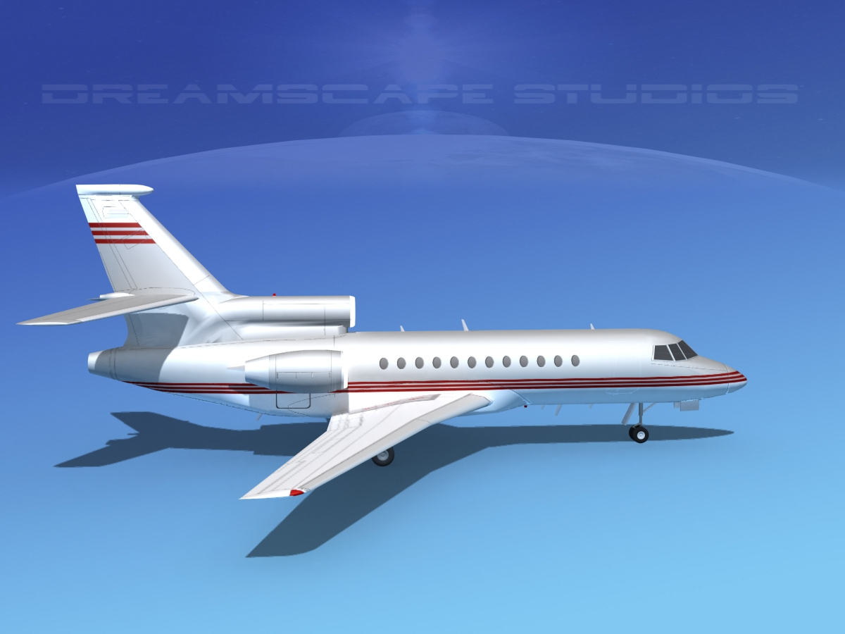turbines dassault falcon 900 3d model