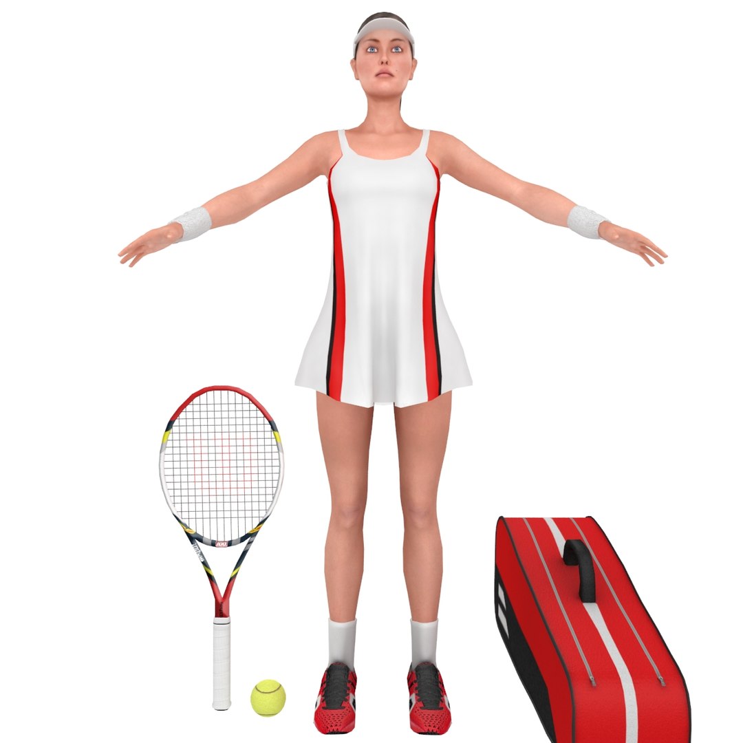 Female Tennis Player Racket 3D Model - TurboSquid 1313217