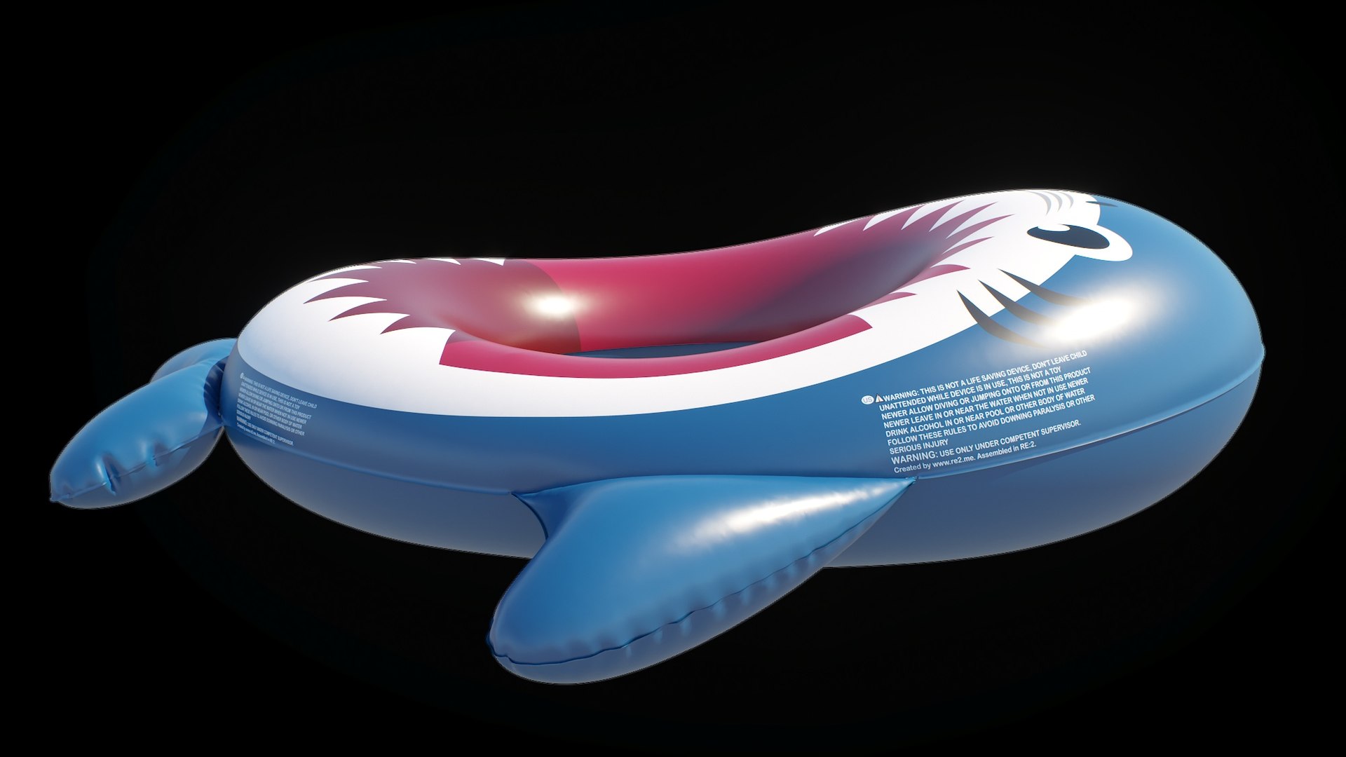 3D Inflatable Shark Pool Float - TurboSquid 1760273
