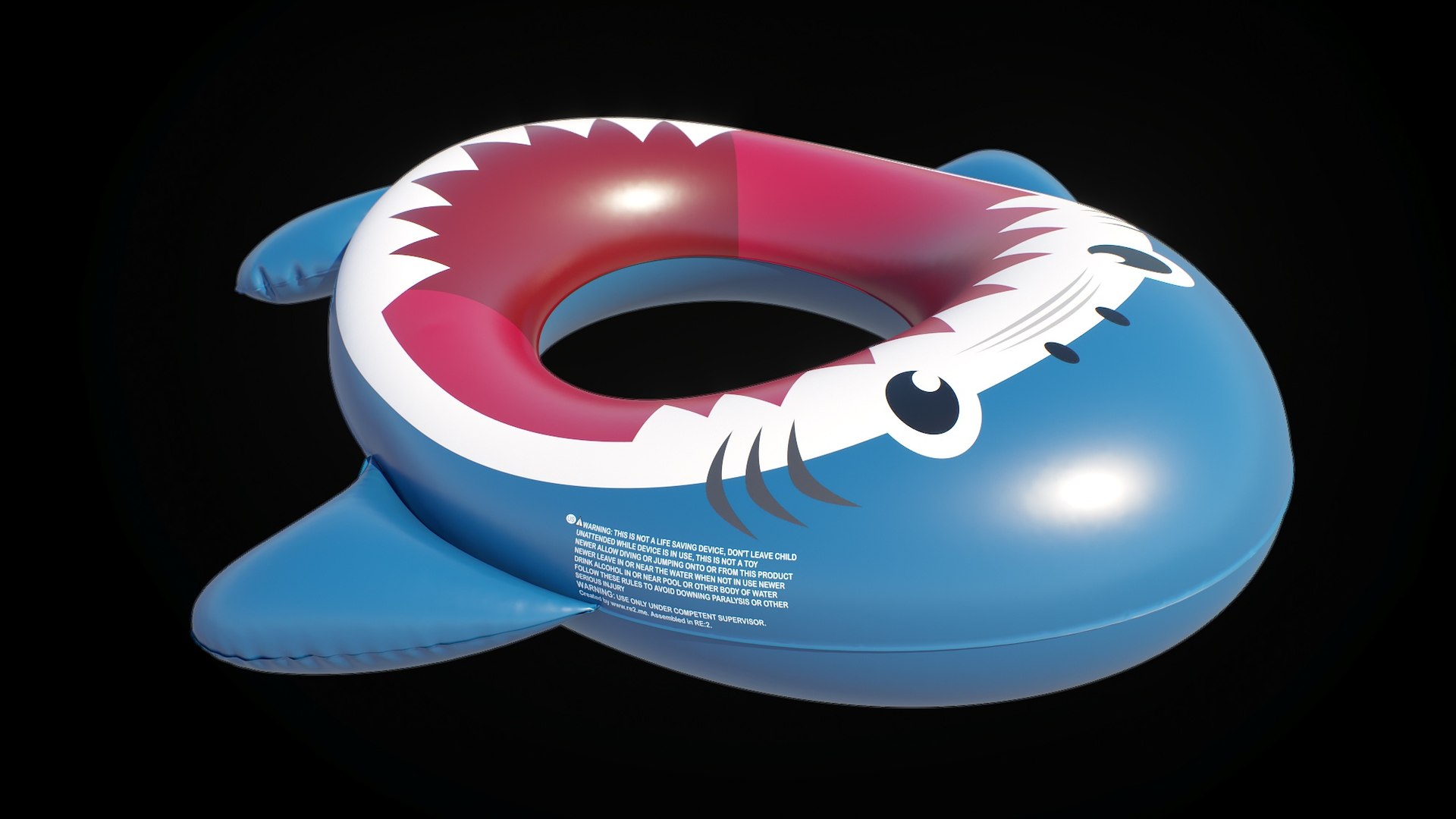 3D Inflatable Shark Pool Float - TurboSquid 1760273
