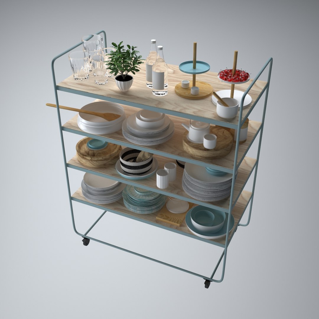 3d tableware set stand model