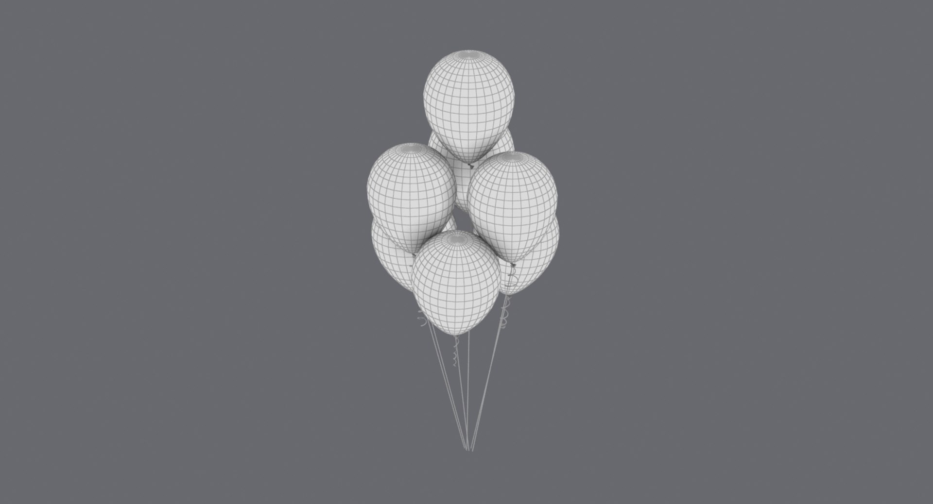 Bunch Balloons 3d Model