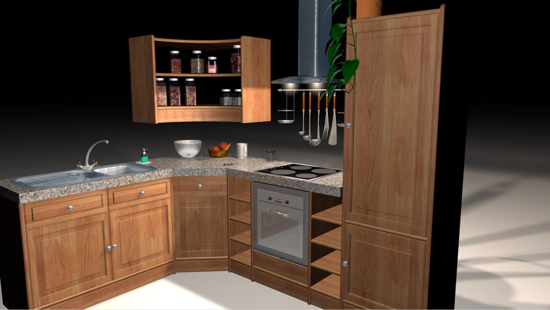 Kitchen Scene 3d Obj