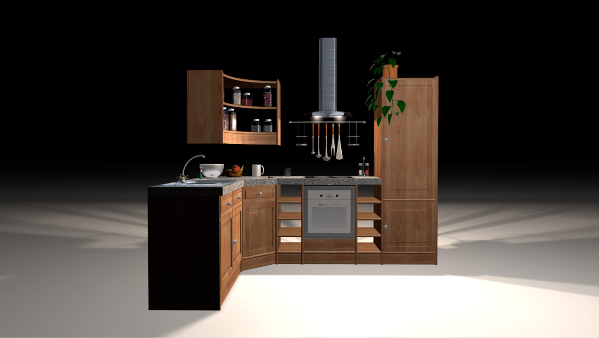 Kitchen Scene 3d Obj