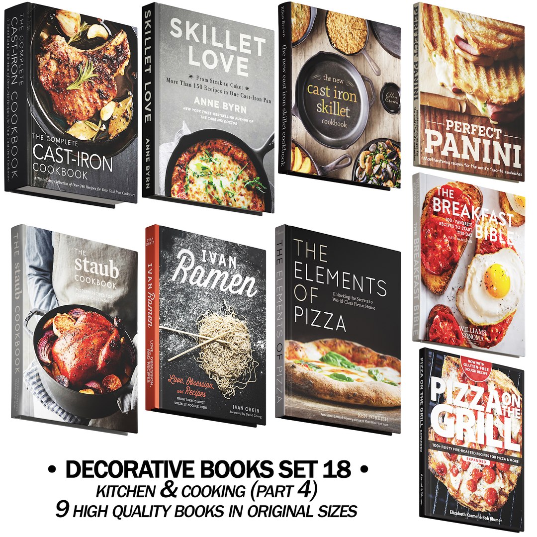 3D 147 Decorative Books Set 18 Kitchen And Cooking P04 VRAY 2015 ...