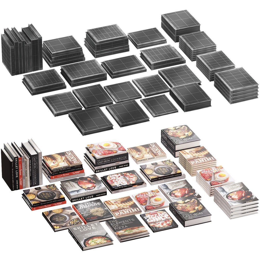 3D 147 Decorative Books Set 18 Kitchen And Cooking P04 VRAY 2015 ...