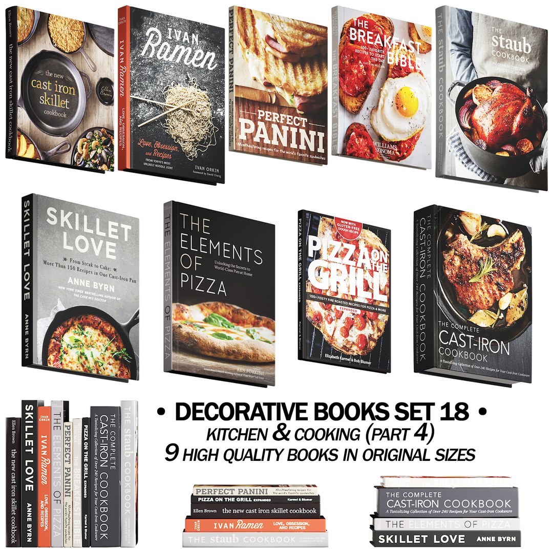 3D 147 Decorative Books Set 18 Kitchen And Cooking P04 VRAY 2015 ...