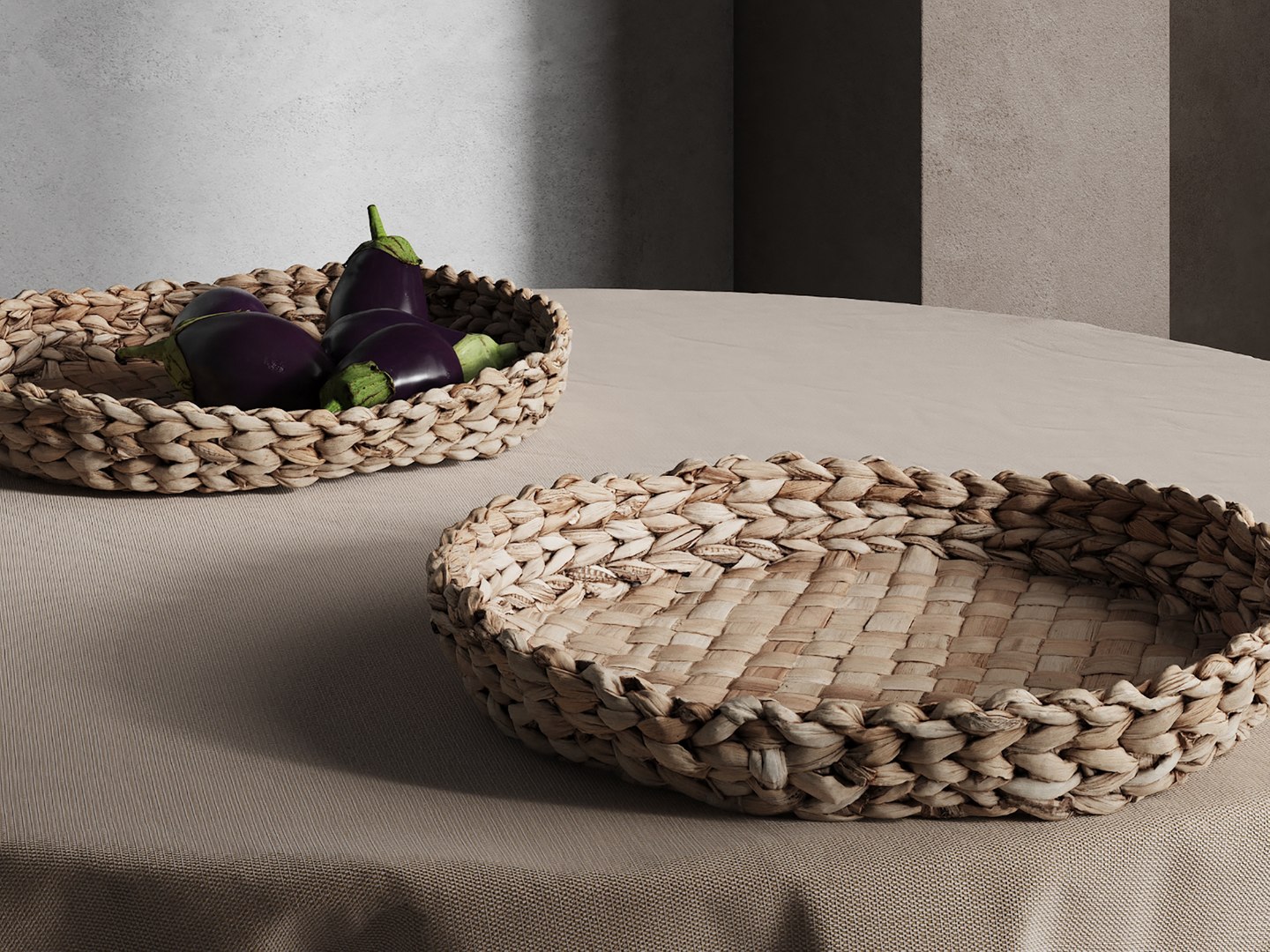3D Round Woven Banana Leaf Tray Model - TurboSquid 2153111
