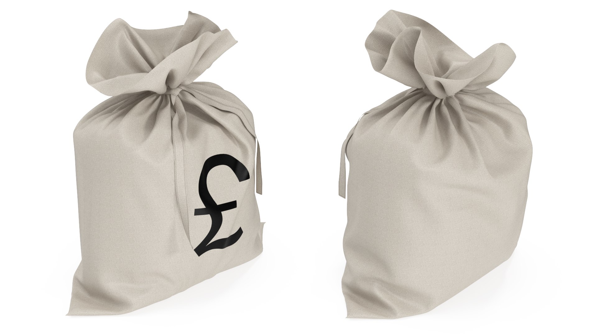 Money Bag With Pound Sign 3D - TurboSquid 2157004