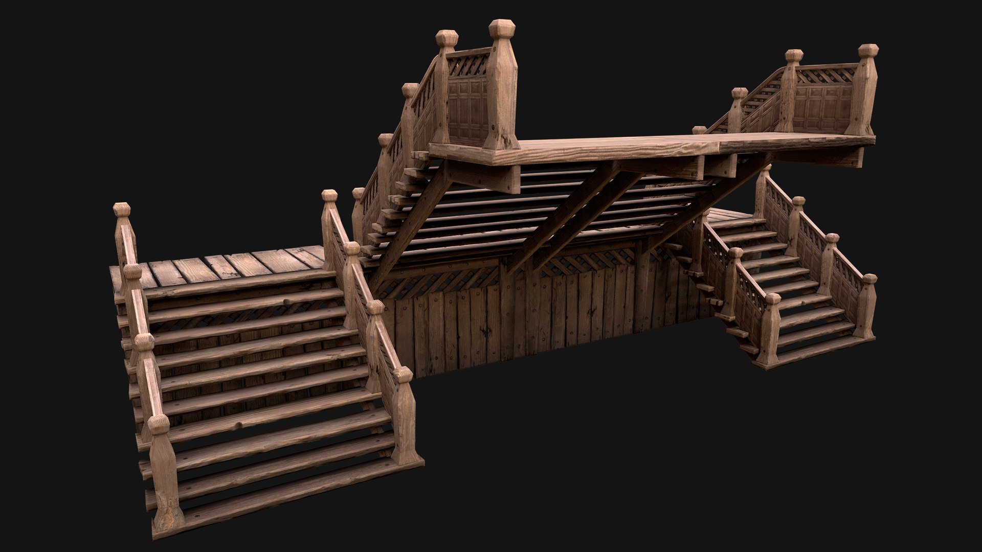 Stairs And Fences Medieval Pack 3D - TurboSquid 2132315