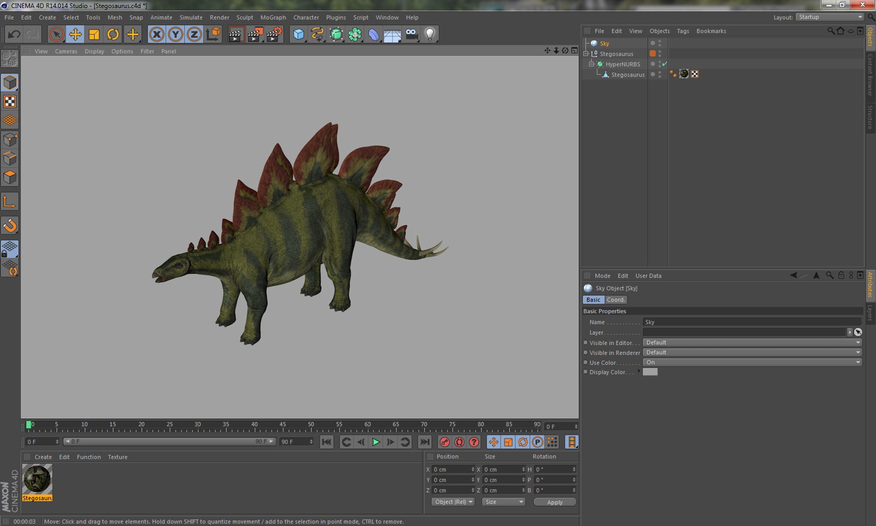stegosaurus realistic 3ds
