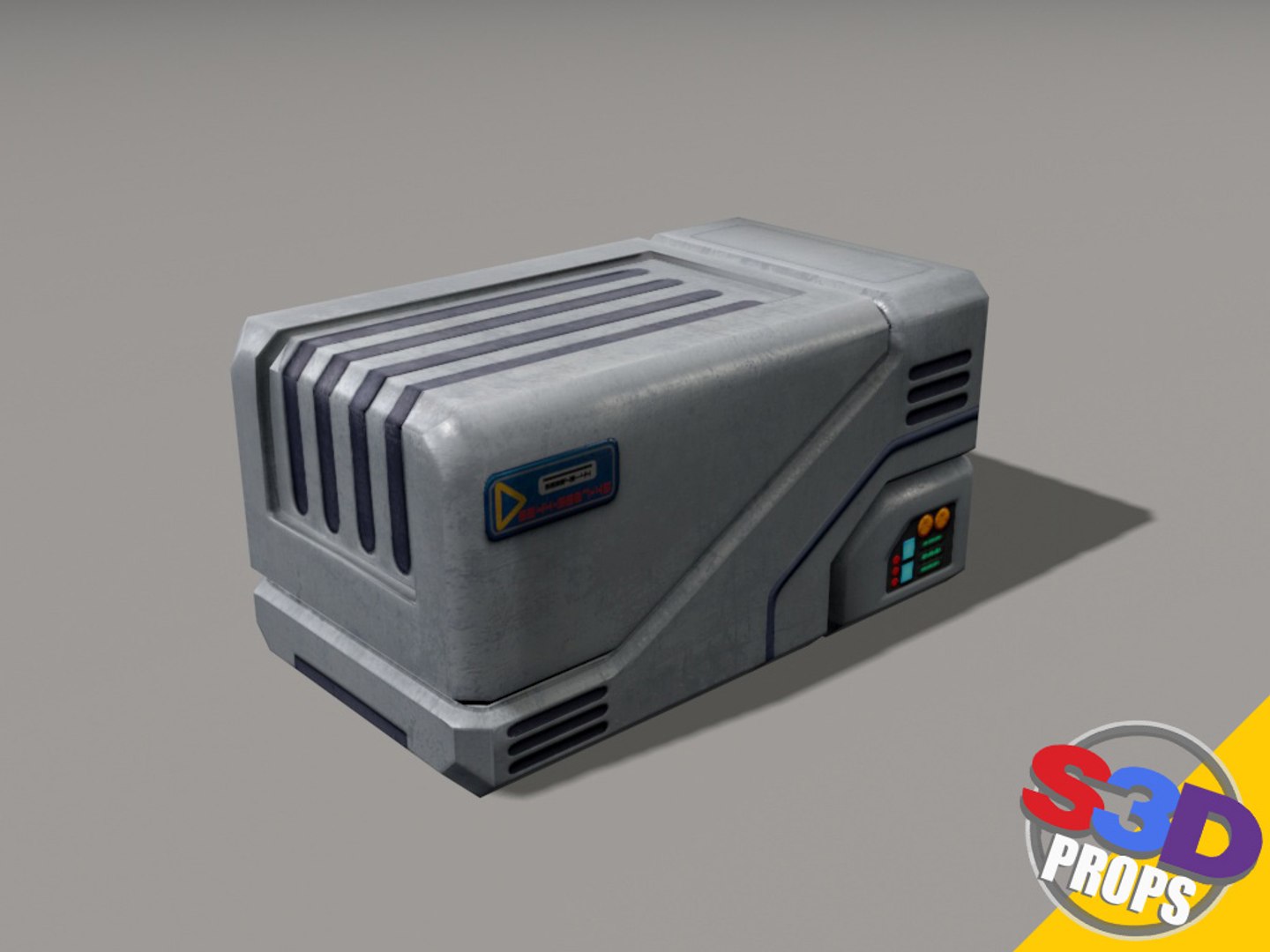 3d Sci-fi White Crate Model