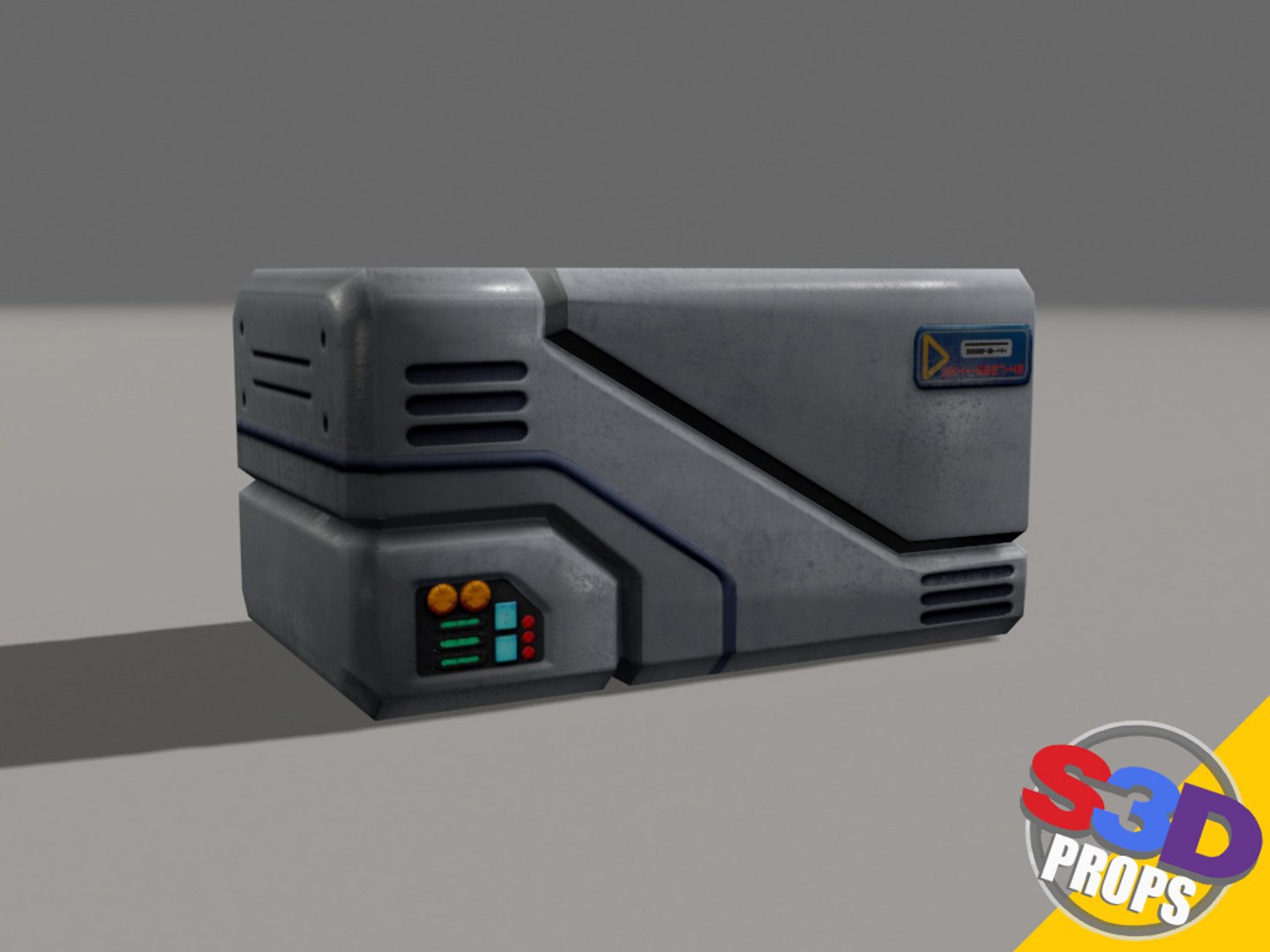 3d Sci-fi White Crate Model